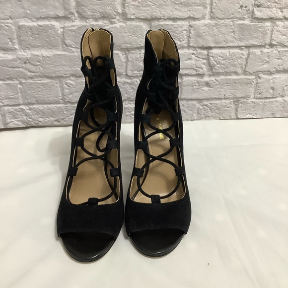 Saks Fifth Avenue | Shoes | Saks Fifty Ave Black Tie Suede 4 Strappy ...